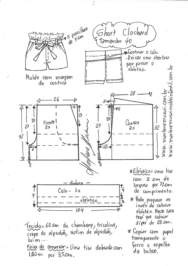 Molde de Short Feminino: 12 Modelos para Baixar e Imprimir
